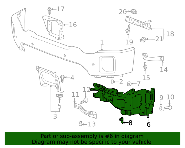2020-2023 GMC Front Driver Side Bumper Impact Bar Bracket 84694271 GM ...