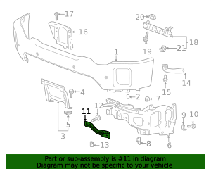 2020-2023 GMC Front Passenger Side Bumper Impact Bar Bracket 84683449 ...
