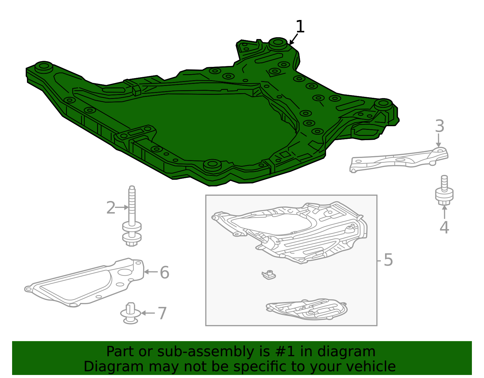 2023-2024 Toyota Highlander Engine Cradle 51100-0E131 | Toyota Parts Center