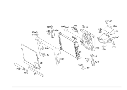 Radiator, Mounting, and Covering for 2005 Mercedes-Benz SLR McLaren ...