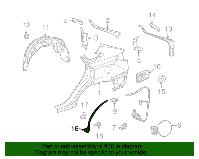 2010-2015 Lexus Seal Strip 75874-0E010 | OEM Parts Online
