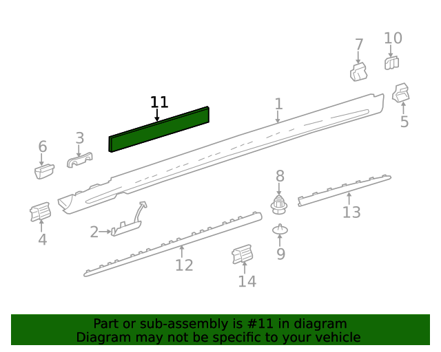 222-885-01-00 - Rocker Panel Molding Insulator 2014-2021 Mercedes-Benz ...