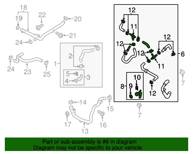 2012-2014 Volkswagen Passat Radiator Hose 5C0-122-101-AC | QuirkParts