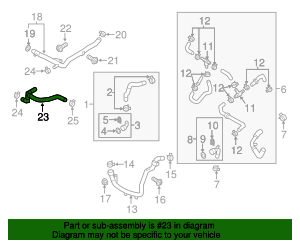 5C0-122-058-A - Engine Coolant Hose 2012-2014 Volkswagen Passat ...