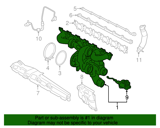 11659423787 - 2016-2021 BMW Exhaust Manifold (11-65-9-423-787) | BMW of ...