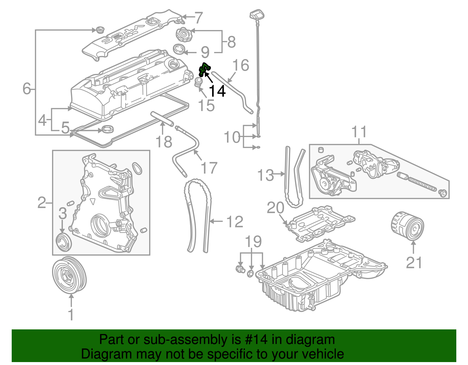 1997-2003 Honda PCV Valve 17130-PV3-013 | Retail Performance Auto Parts