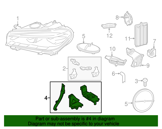 63-11-7-395-524 - Headlamp Holder 2014-2019 BMW | AutoNationParts.com