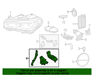 63-11-7-395-524 - Headlamp Holder 2014-2019 BMW | AutoNationParts.com