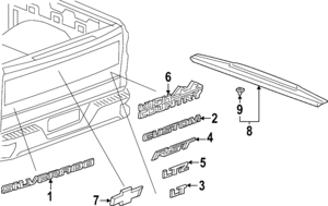 2020-2023 Chevrolet (Replaces 84788952) Tailgate Emblem 85631647 GM ...