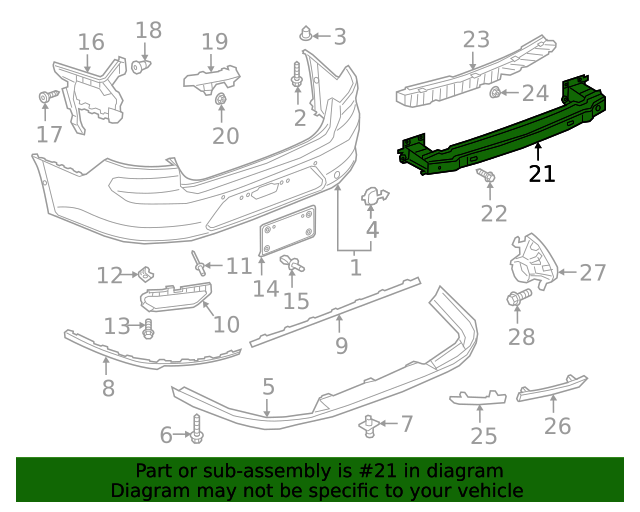 2019-2021 Volkswagen Arteon Impact Bar 3G0-807-305-S | VW Direct Parts