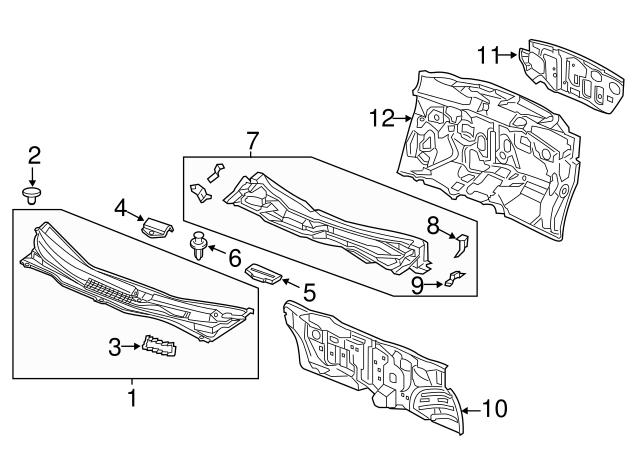 OEM 2011-2017 Honda Odyssey Cowl Grille 74200-TK8-A00 | Honda ...