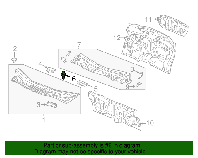 91505-SL0-003 - Clip Cowl Top - 2011-2017 Honda | Honda Car Parts Direct