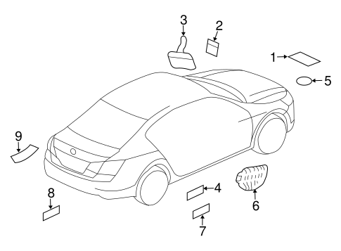 Labels for 2017 Honda Accord | Genuine Honda Parts