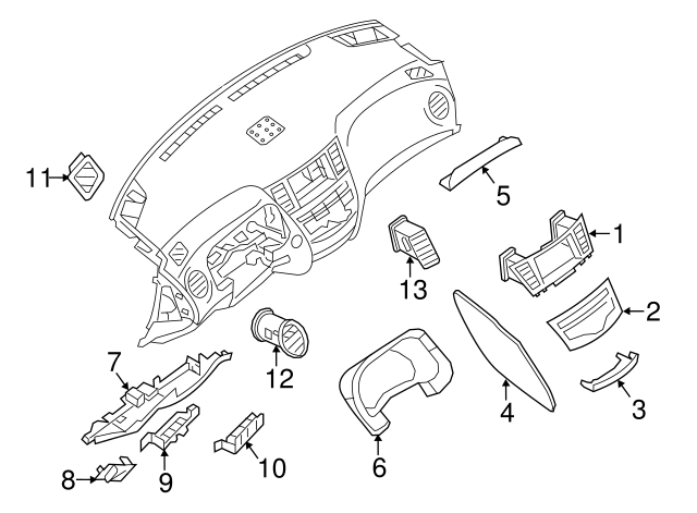 68761-3JA0A - Dashboard Air Vent 2013-2020 Infiniti | AutoNationParts.com