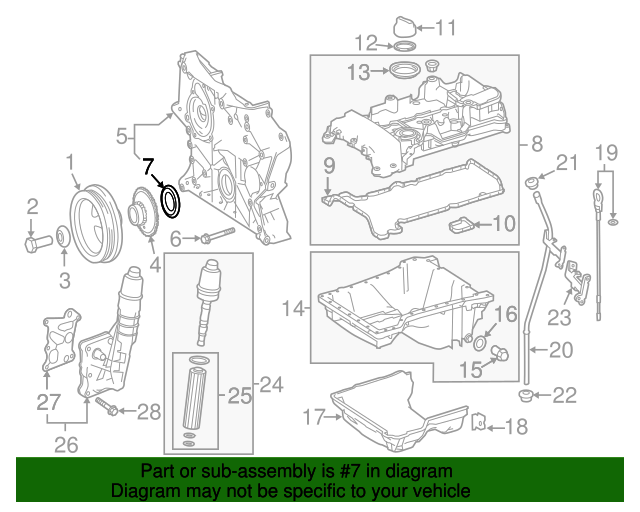 271-014-00-04 - Rear Main Seal Retainer 2003-2015 Mercedes-Benz ...