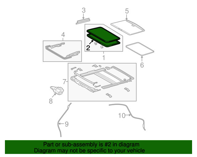 2006-2018 Toyota Glass Weather-Strip 63251-48050 | Toyota Parts Center