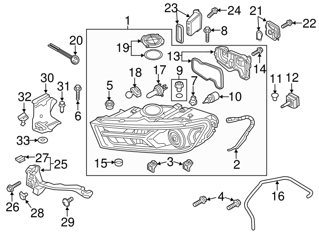 Audi OEM Headlamp Mounting Part# 4M0-805-607 | OEM Vehicle Parts