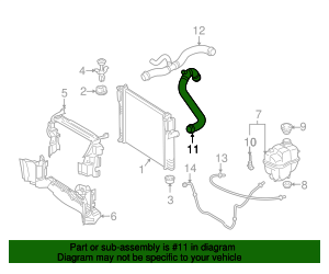 211-501-77-82 - Radiator Coolant Hose 2006-2009 Mercedes-Benz E 350 ...