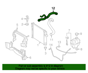 211-501-46-82 - Radiator Coolant Hose 2006-2009 Mercedes-Benz E 350 ...