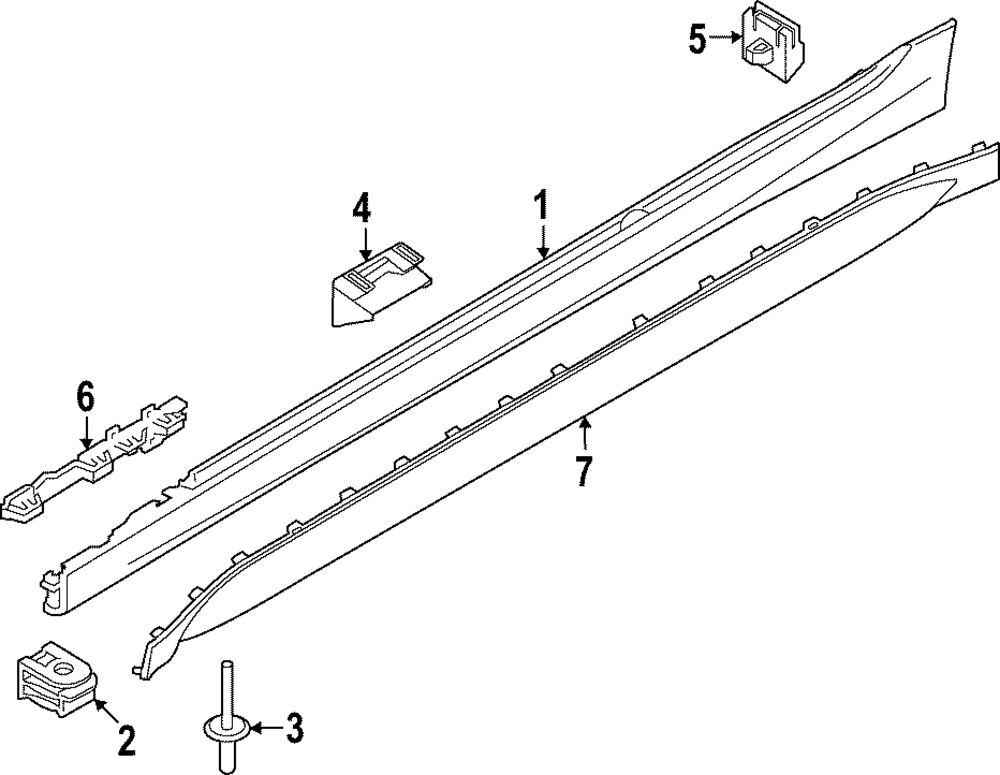 Genuine BMW 51-77-8-069-384 | Rocker Molding Front Support | FREE ...