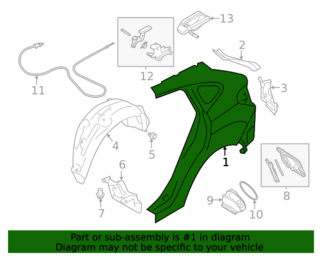 2018-2019 Subaru Crosstrek Quarter Panel - Driver's Side (LH ...