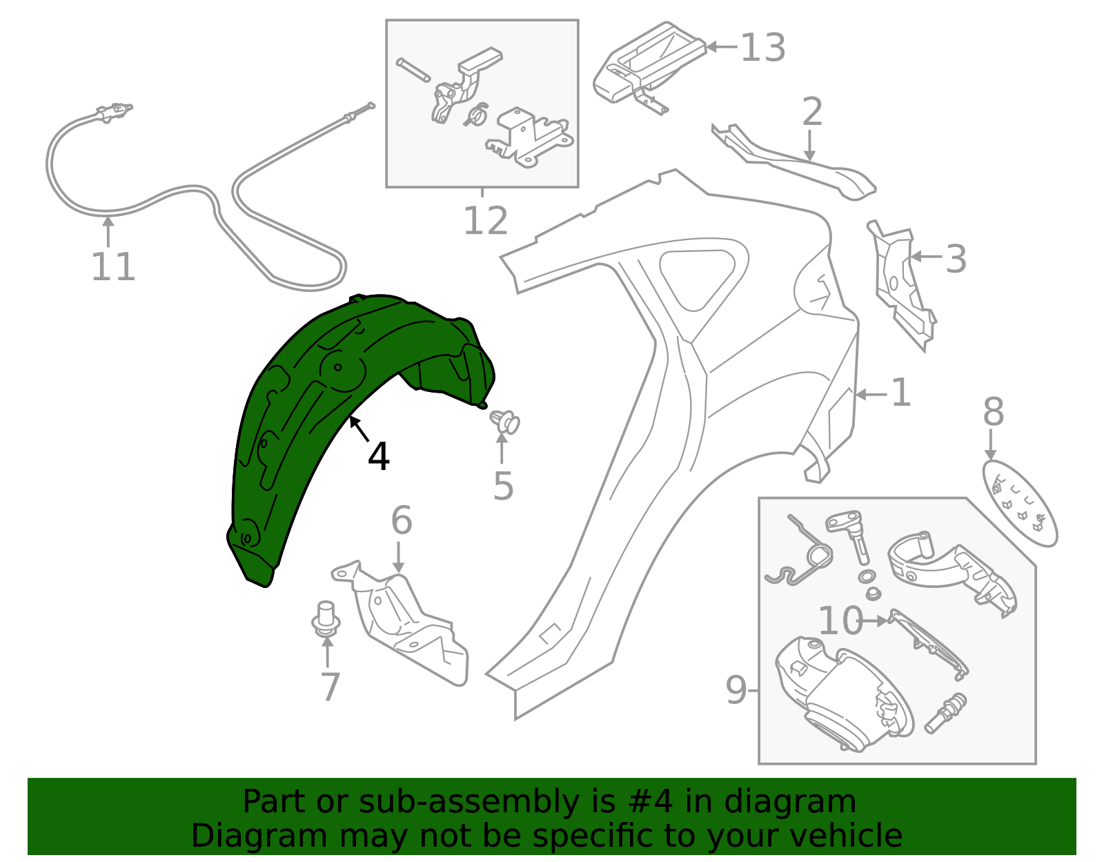2018-2023 Subaru Crosstrek Wheelhouse Liner 59122FL020 | Subaru Parts Store