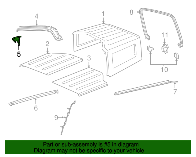 2018-2021 Jeep Hardtop Outer Seal 68443144AB | TascaParts.com