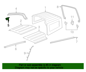 2018-2021 Jeep Hardtop Outer Seal 68443144AB | TascaParts.com