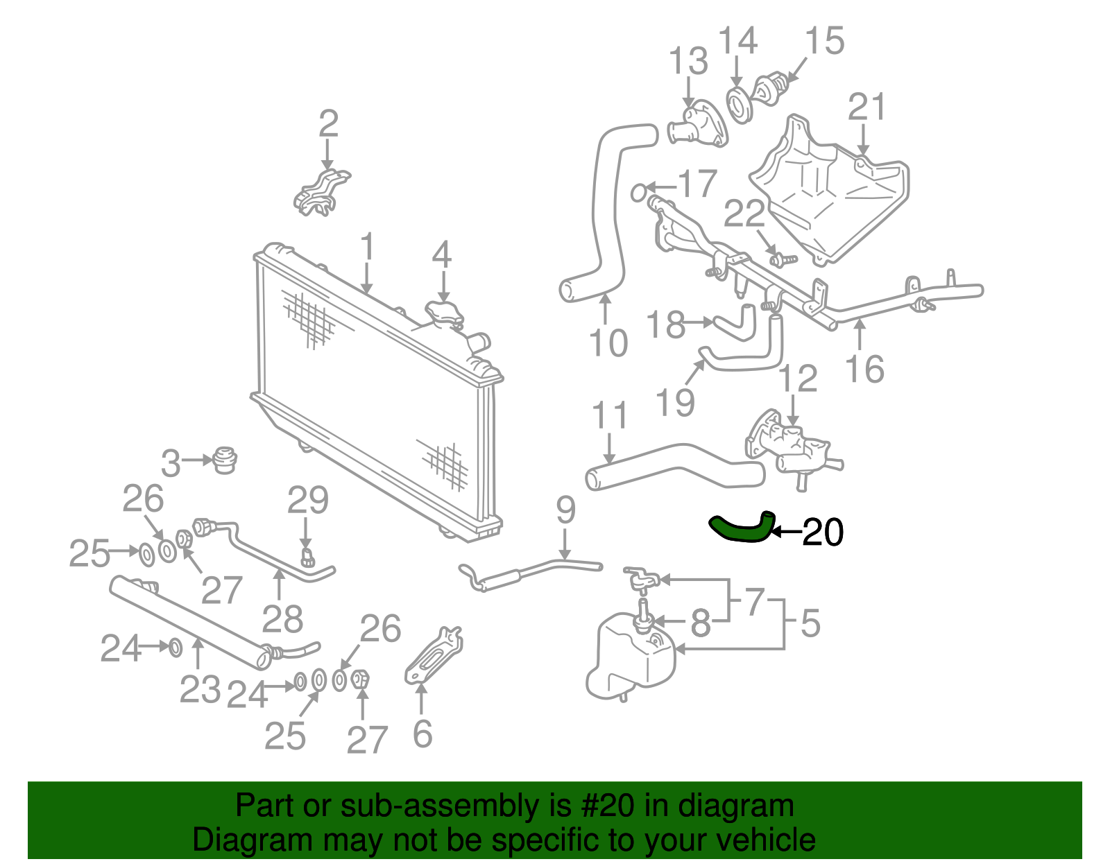 1992-1997 Toyota By-Pass Hose 16261-74010 | Toyota Parts Center