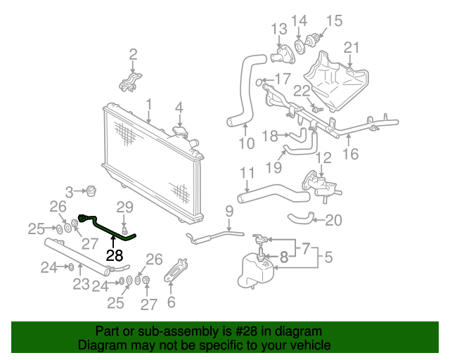 1996-2000 Toyota RAV4 Trans Cooler Pipe 16495-7A121 | OEM Parts Online