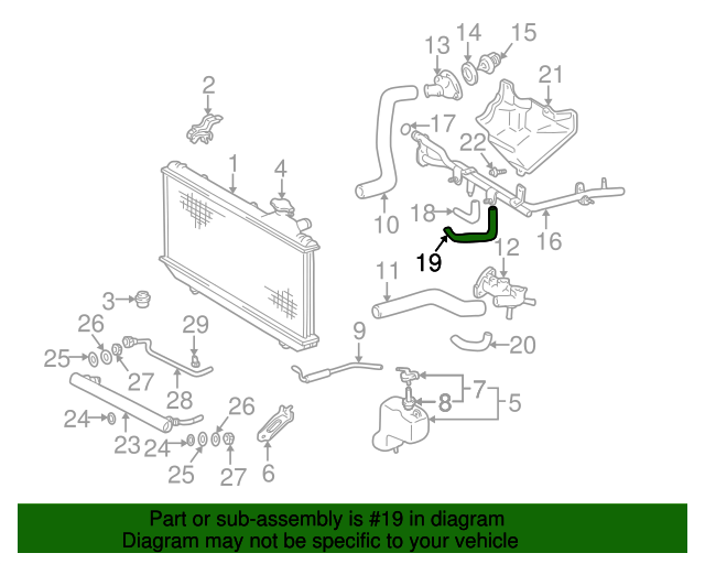 16267-74030 - By-Pass Hose - 1994-2000 Toyota | OEM Genuine Toyota Parts