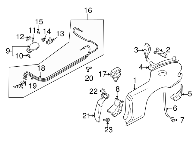1999-2005 Mazda Miata Quarter Panel Gusset NC10-71-4A5B ...