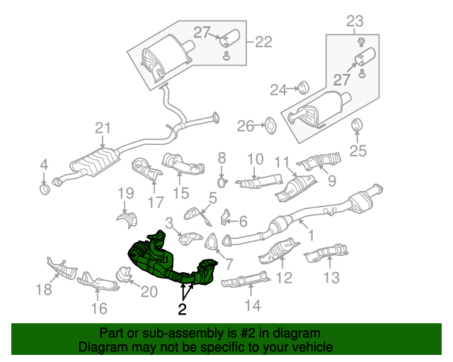 44620AA76A - Crossover Pipe 2006-2008 Subaru | Stivers Decatur Subaru Parts
