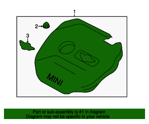 11-14-8-483-949 - Engine cover 2020-2024 Mini Cooper | AutoNation Parts