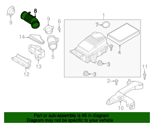 1K0-129-684-P - Engine Air Intake Hose 2007-2018 Volkswagen ...