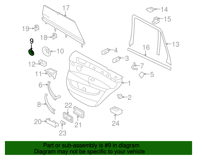 51426969563 - 2007-2014 BMW Speaker Grille (51-42-6-969-563) | BMW of ...