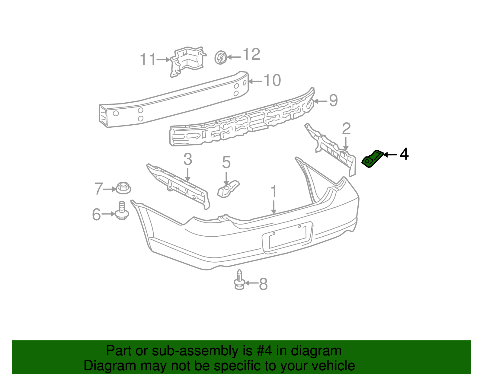 2005-2012 Toyota Avalon Bumper Cover Support 52155-AC010 | Toyota Parts ...