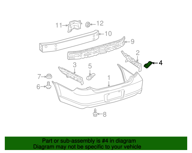 2005-2012 Toyota Avalon Bumper Cover Support 52155-AC010 | Toyota Parts ...