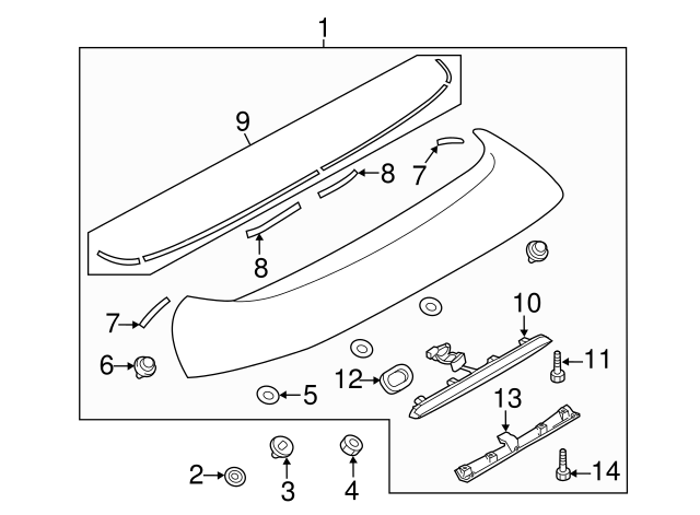 2010-2012 Mazda 3 Spoiler Assembly BBN5-51-960F-87 | RealMazdaParts.com