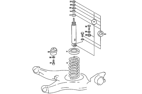 Springs and Suspension, Rear for 1987 Mercedes-Benz 560 SL | Mercedes ...