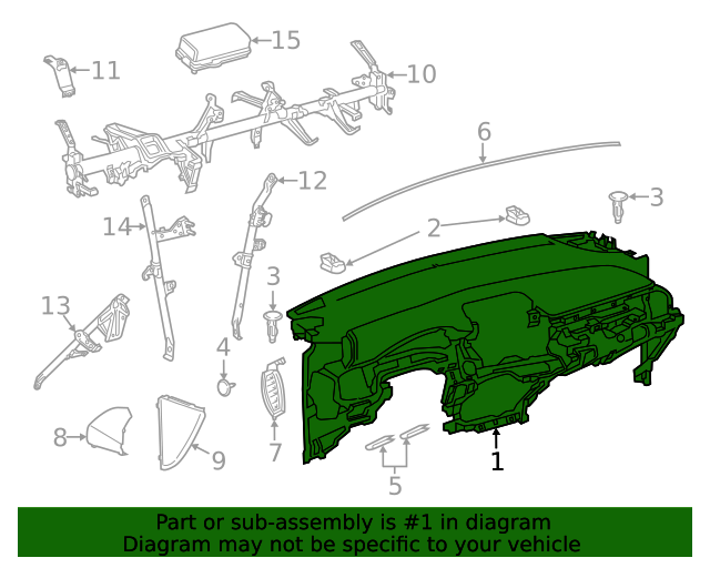 55401-10290-C3 - Dashboard Panel 2020-2022 Toyota C-HR ...