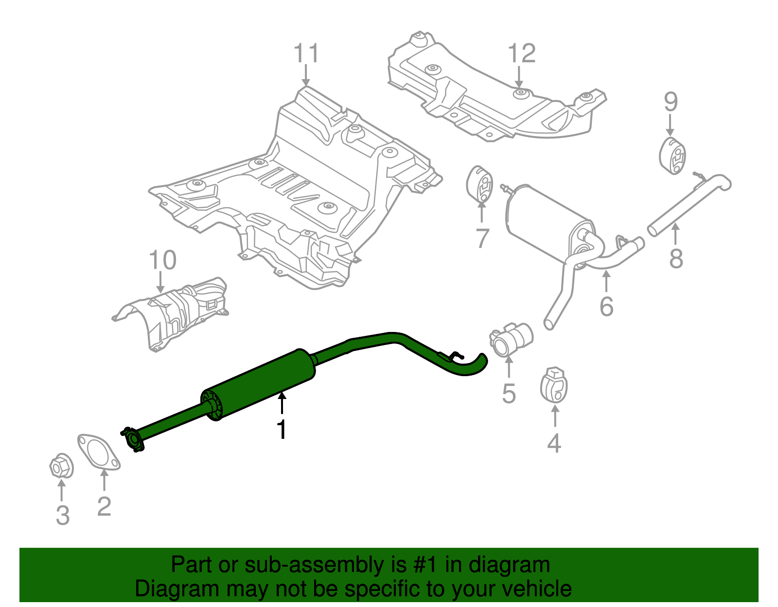 DV6Z-5230-G - Front Muffler 2014-2015 Ford Transit Connect | Big 3 Auto ...