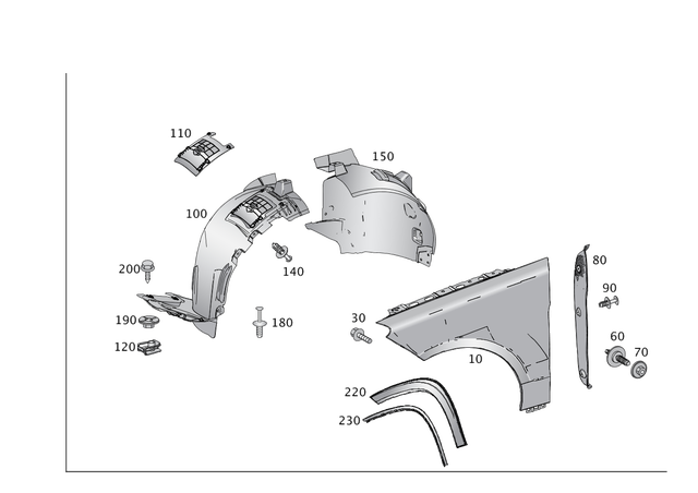 166-880-28-00 - Fender, Front 2013-2019 Mercedes-Benz | Mercedes-Benz ...