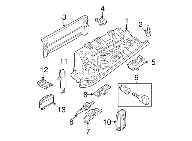 51168163018 - 1997-2013 BMW Glove Box Lock, outer (51-16-8-163-018 ...