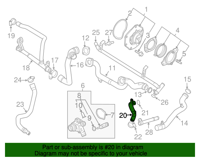 30713530 - Engine Coolant Hose - 2007-2016 Volvo | Volvo OEM Parts Direct