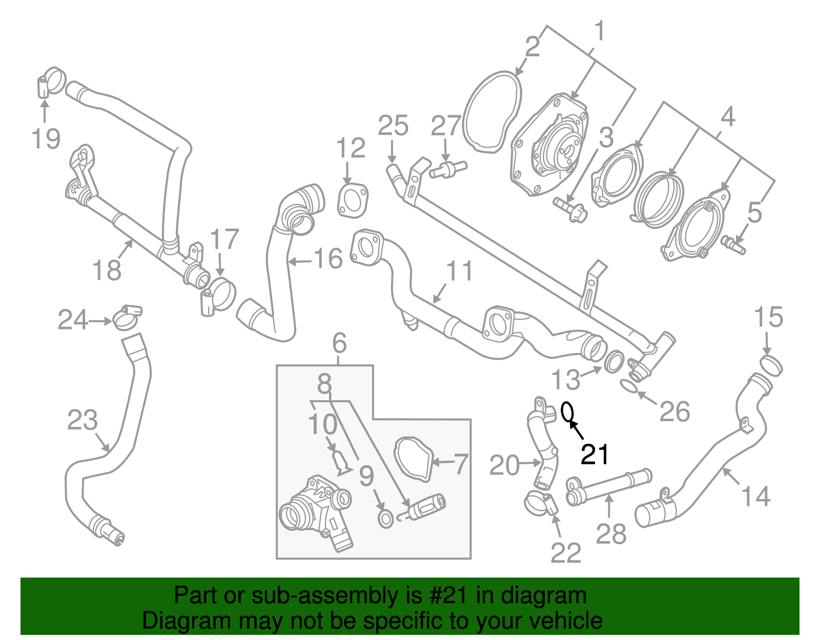 Genuine Engine Coolant Pipe O-Ring for 2007-2025 Volvo | Part# 31109235 ...