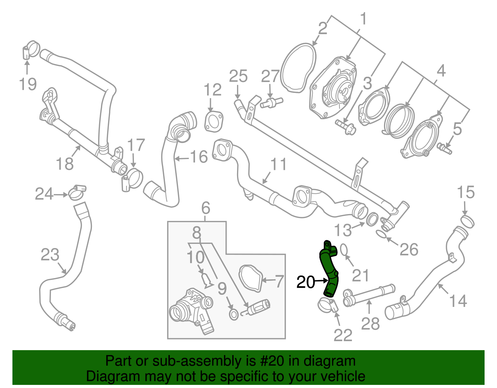 30713530 - Engine Coolant Hose - 2007-2016 Volvo | Volvo OEM Parts Direct