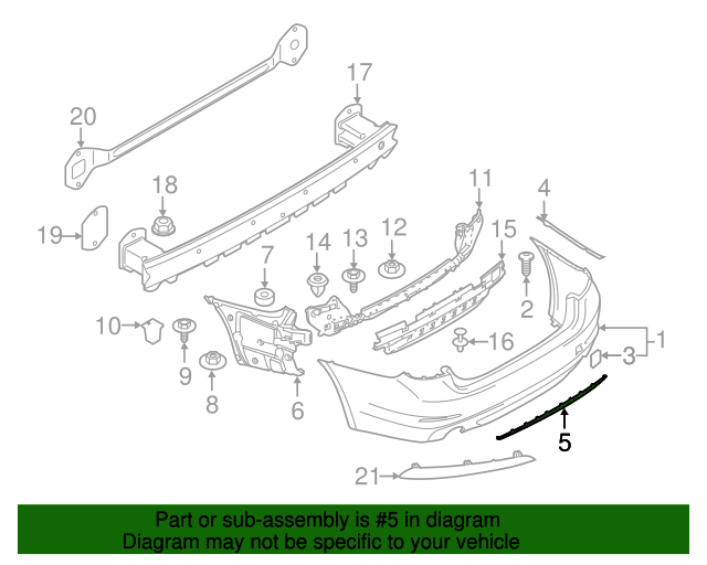 51127389972 - 2017-2020 BMW Molding (51-12-7-389-972) | BMW of South ...