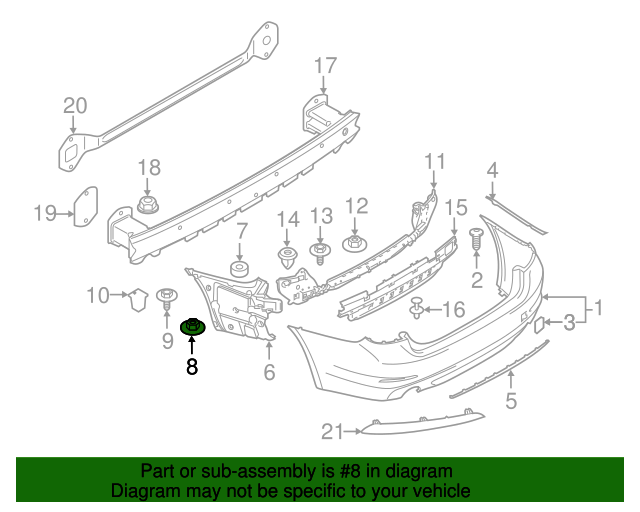 Genuine BMW 07-14-7-305-178 | Side Support Nut | FREE Shipping on Most ...