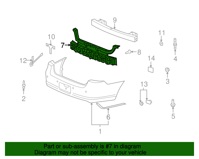 2006-2011 Buick Lucerne Rear Bumper Energy Absorber 20811985 ...